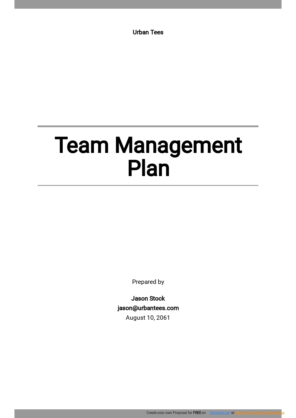 Team Action Plan Template Google Docs Word Apple Pages Template