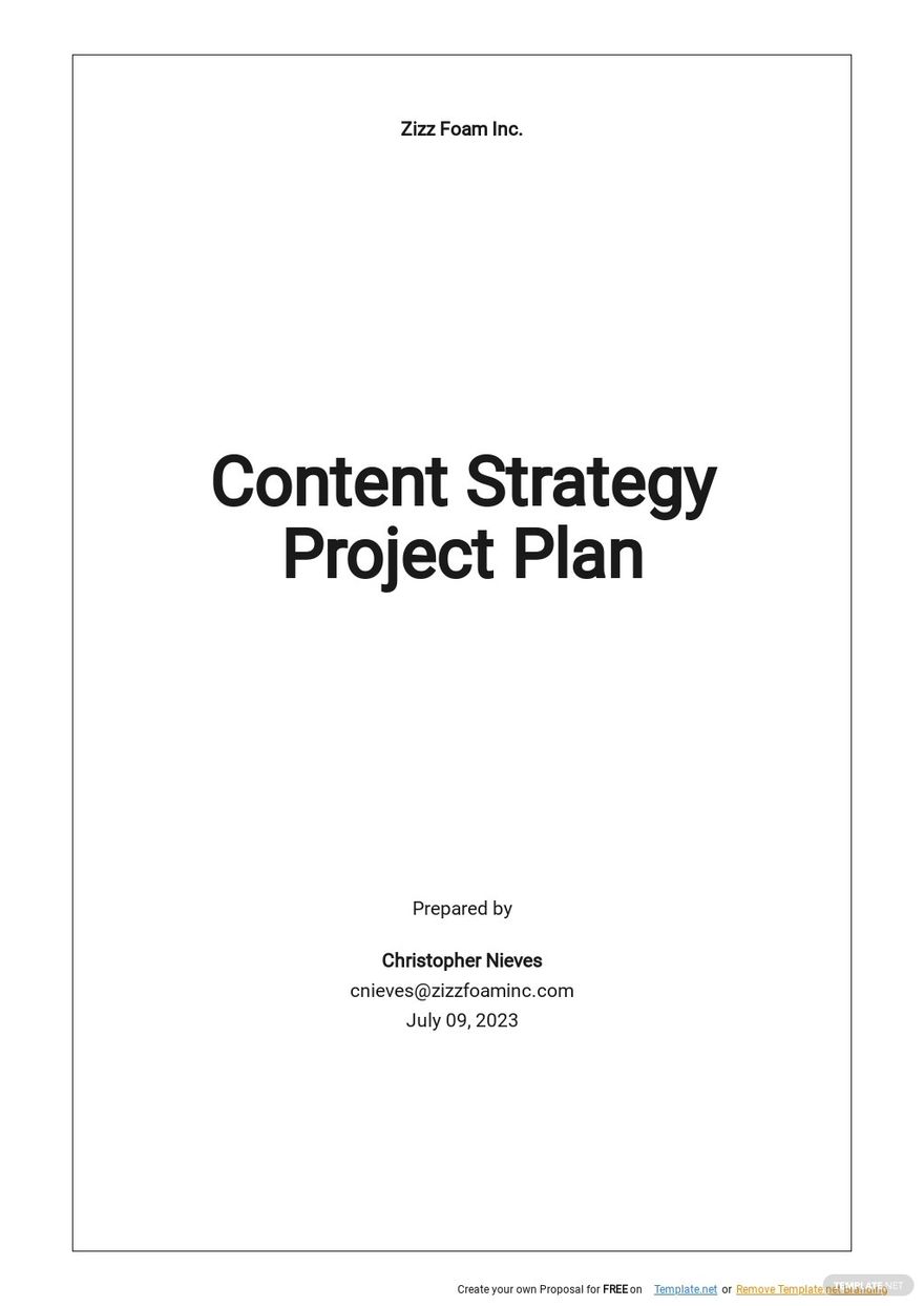 Content Marketing Strategy Plan Template - Google Docs, Word, Apple ...