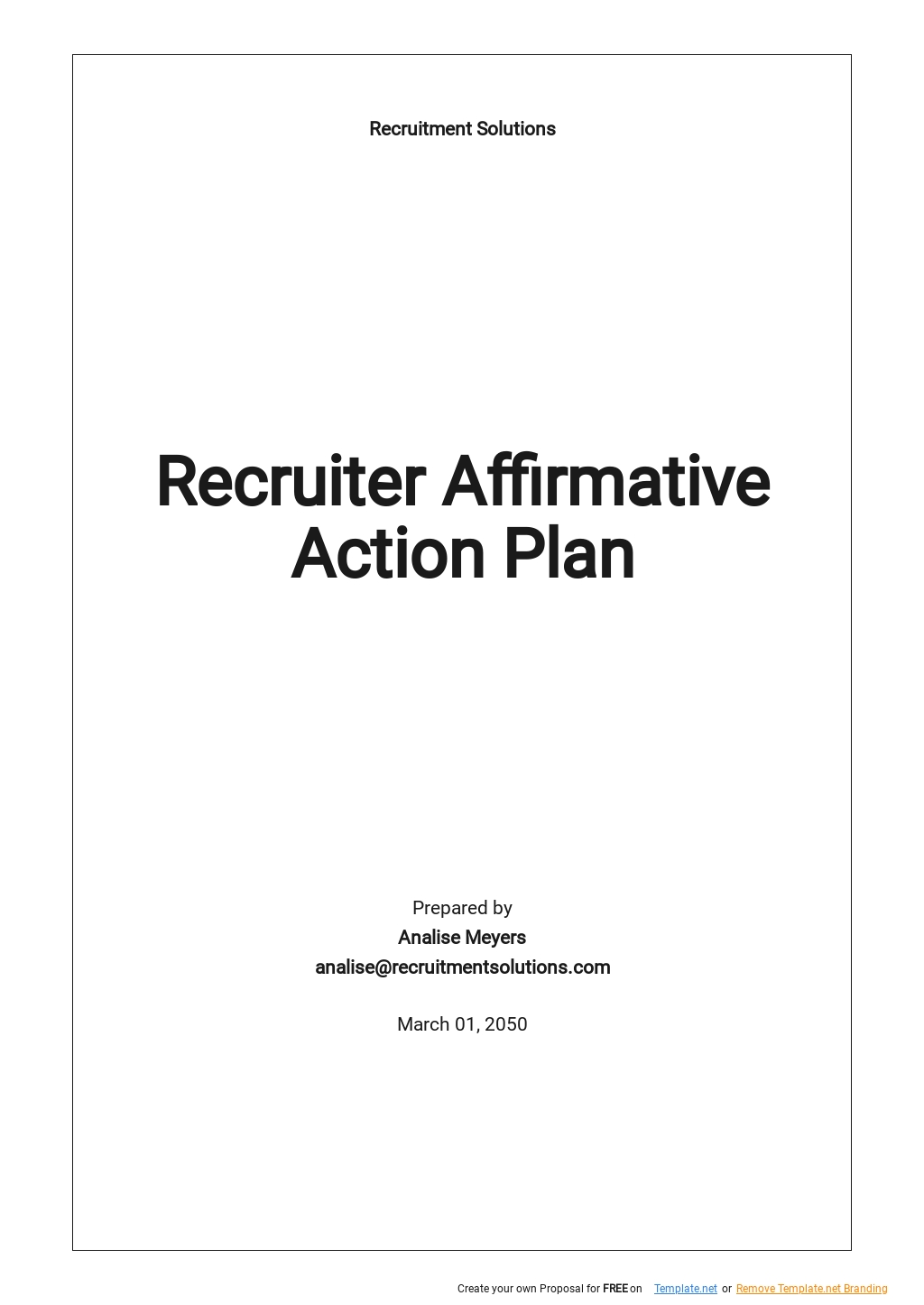 Affirmative Action Template Affirmative Action Template