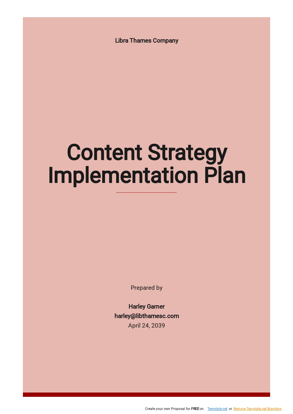 Content Marketing Strategy Plan Template - Google Docs, Word, Apple ...