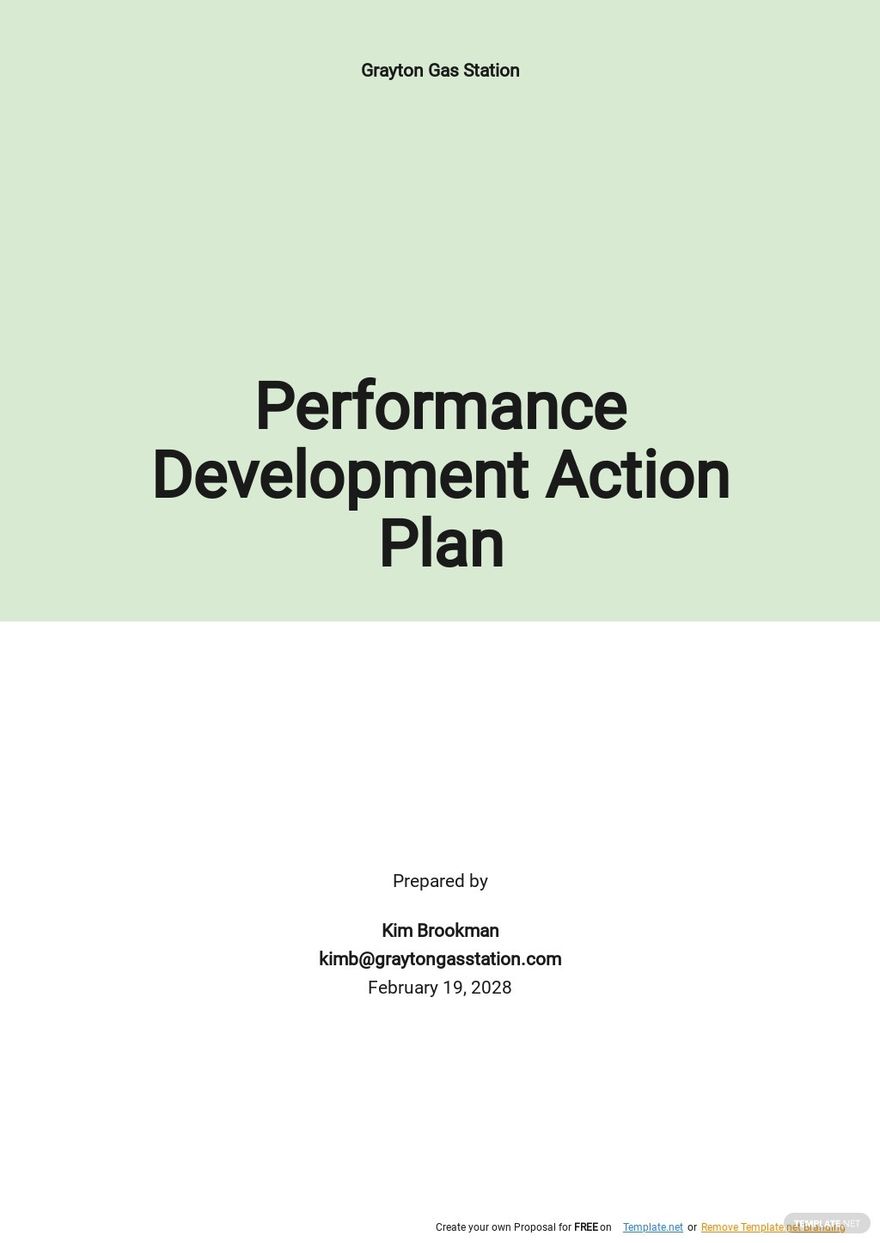 Performance Development Plan Template - Google Docs, Word, Apple Pages ...
