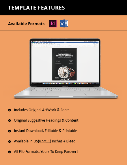 Watch Store Product Catalog Template - InDesign, Word | Template.net