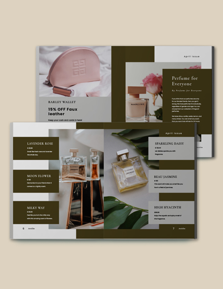 Perfume Store Catalog template in InDesign, Word | Template.net