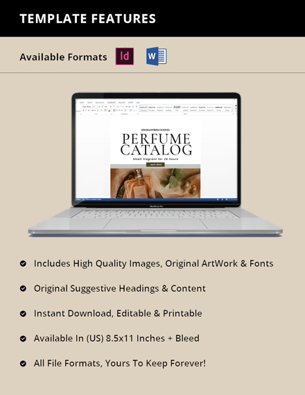Perfume Store Catalog template in InDesign, Word | Template.net
