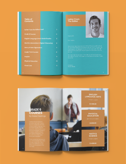 Junior School Catalog Template - InDesign, Word | Template.net