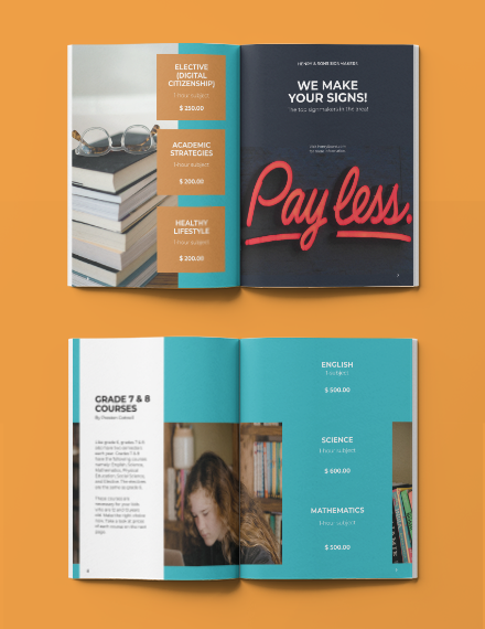 Junior School Catalog Template - InDesign, Word | Template.net