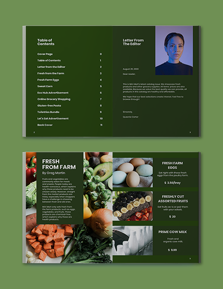 Grocery Store Catalog Template - InDesign, Word | Template.net