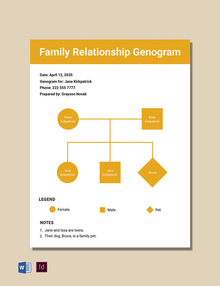 Family Genogram Template - Download in Word, PDF, Apple Pages ...