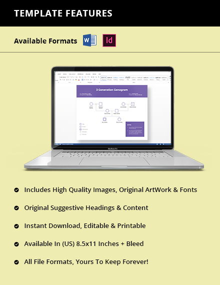 FREE Basic Genogram 3 Generations Template In Google Docs InDesign 