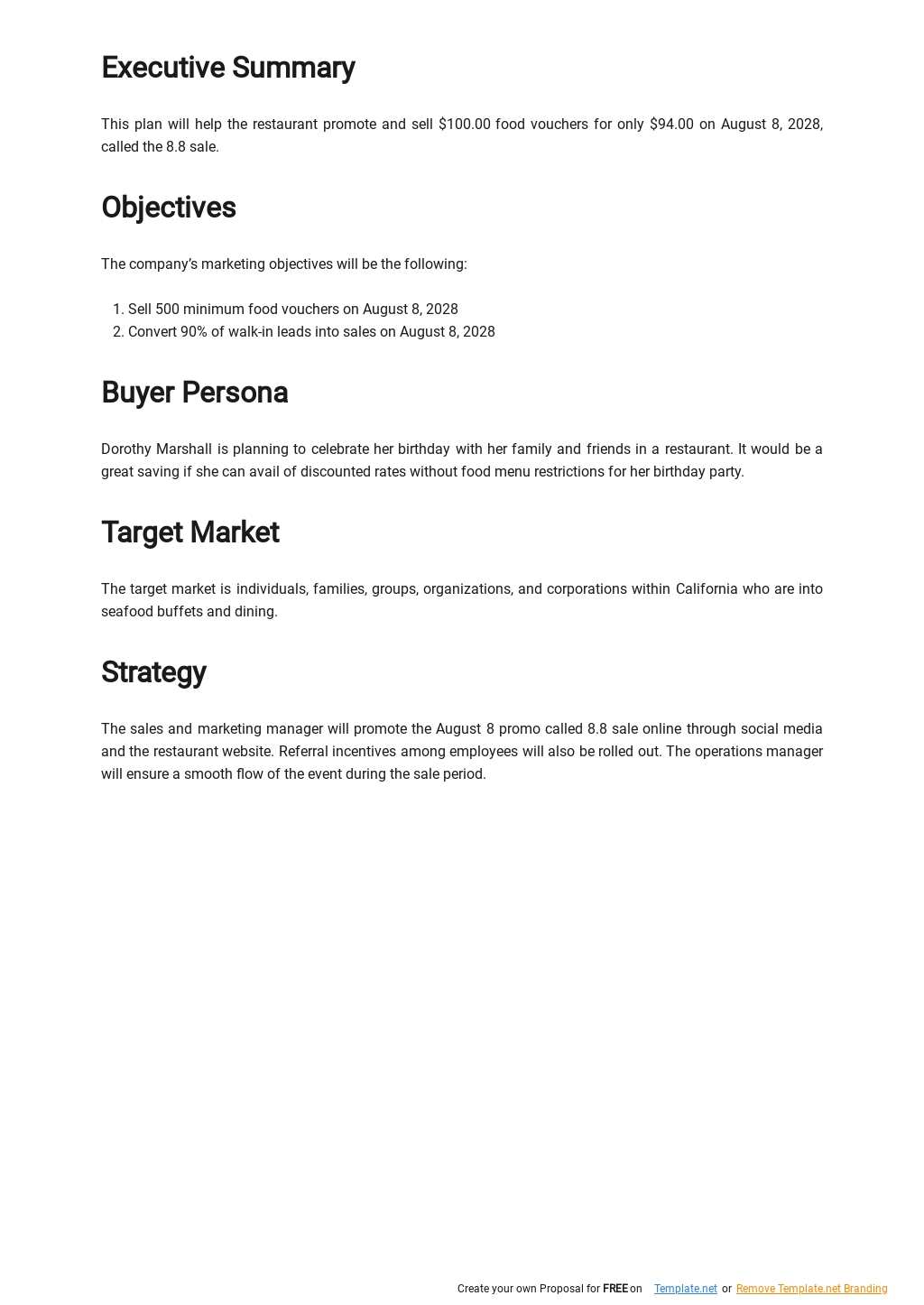 Product Sales And Marketing Plan Template [Free PDF] | Template.net