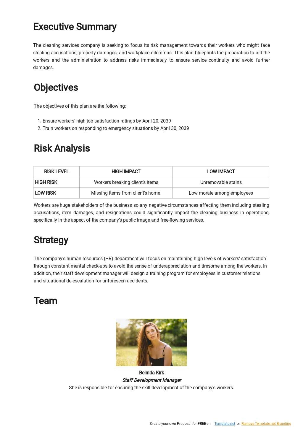 FREE Basic Service Continuity Plan Template | Template.net