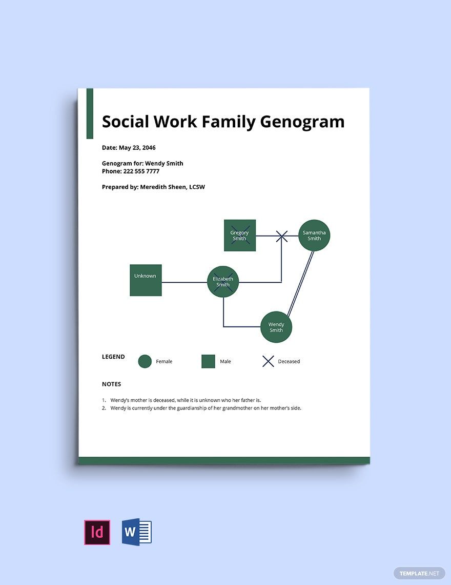 Free Social Work Family Assessment Genogram Template Download In Word 