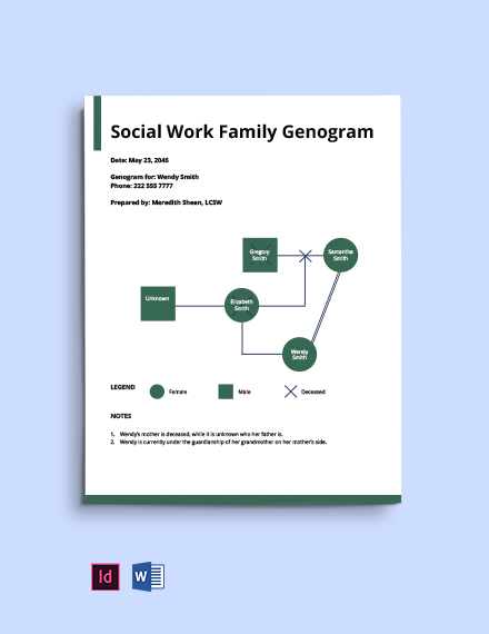 FREE Social Work Family Assessment Genogram Template - InDesign, Word ...
