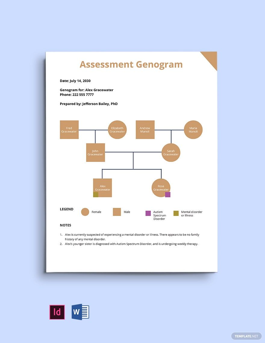 Blank Assessment Genogram Template Download In Word Google Docs 
