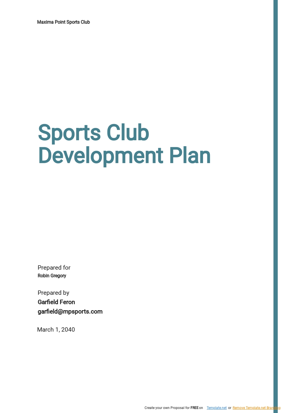 Free Sports Personal Development Plan Template - Google Docs, Word ...