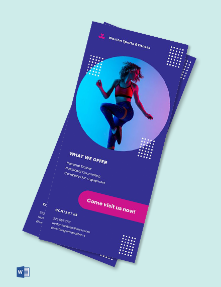 Fitness Rack Card Template - Illustrator, Word, PSD, PDF | Template.net