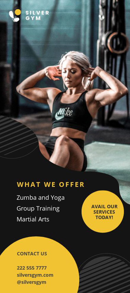 Body Fitness Gym Rack Card Template - Download in Word, Google Docs ...