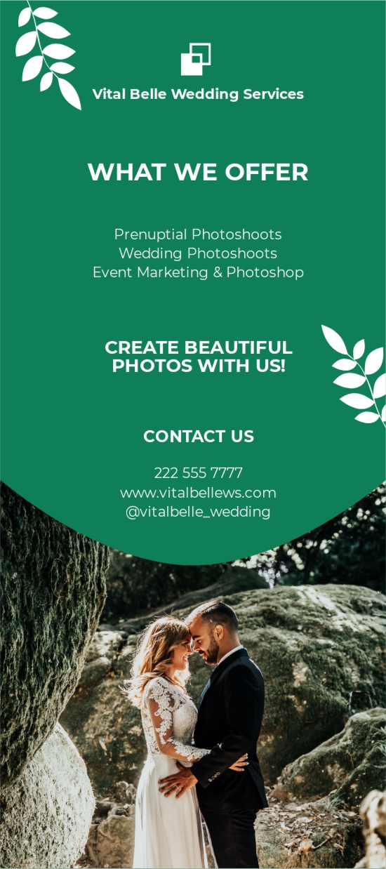 Free Simple Wedding Photography Rack Card Template
