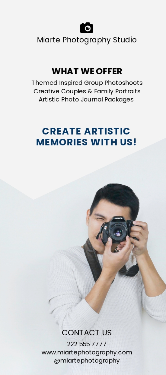 Free Creative Photography Rack Card Template