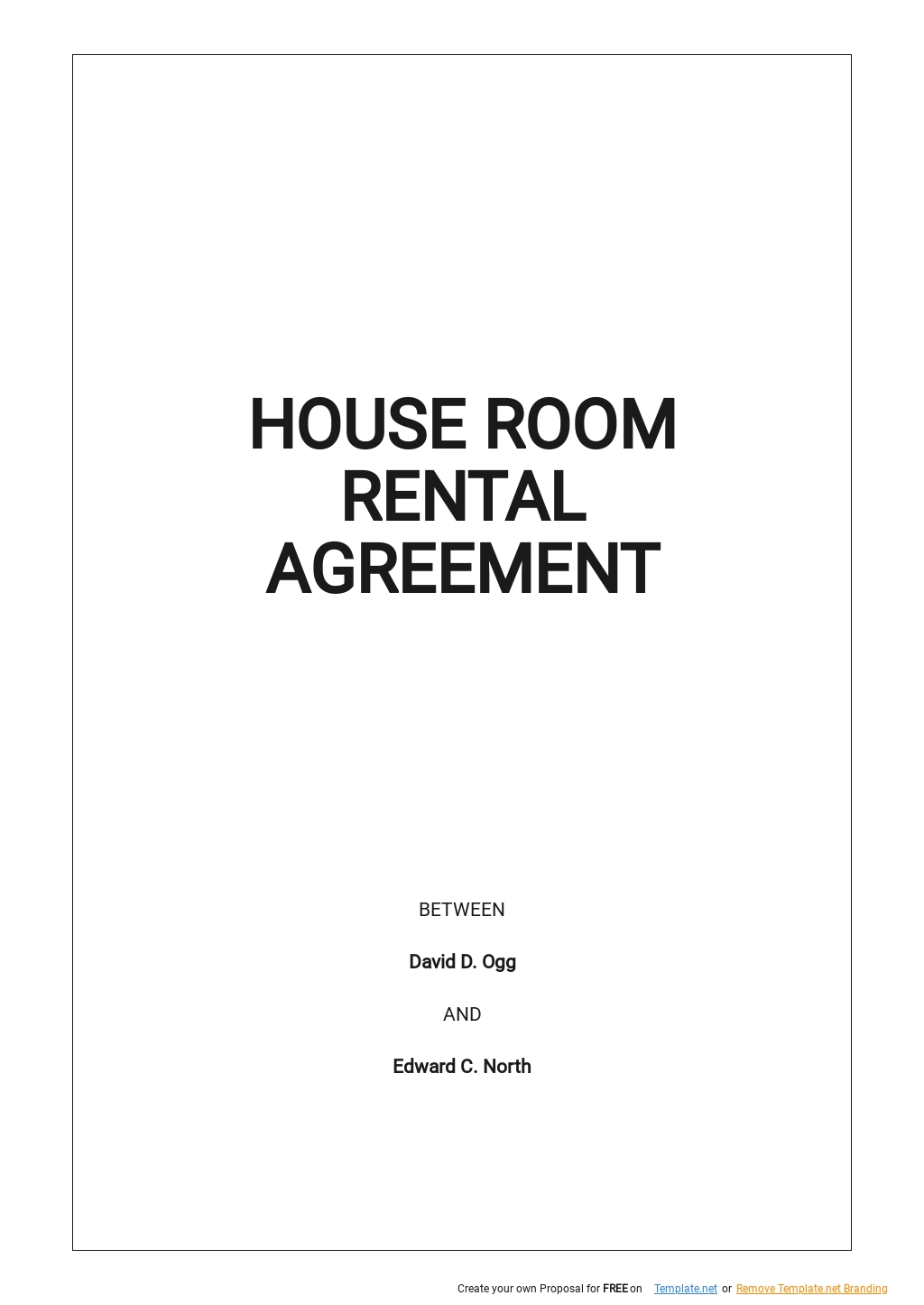 House Room Rental Agreement Template Google Docs Word PDF 