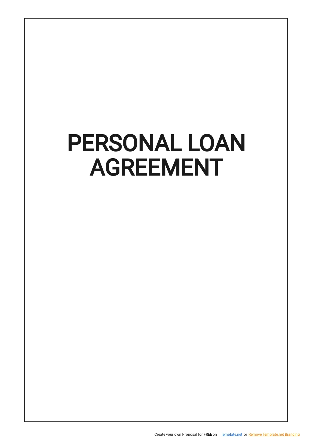 Sample Personal Loan Agreement Template