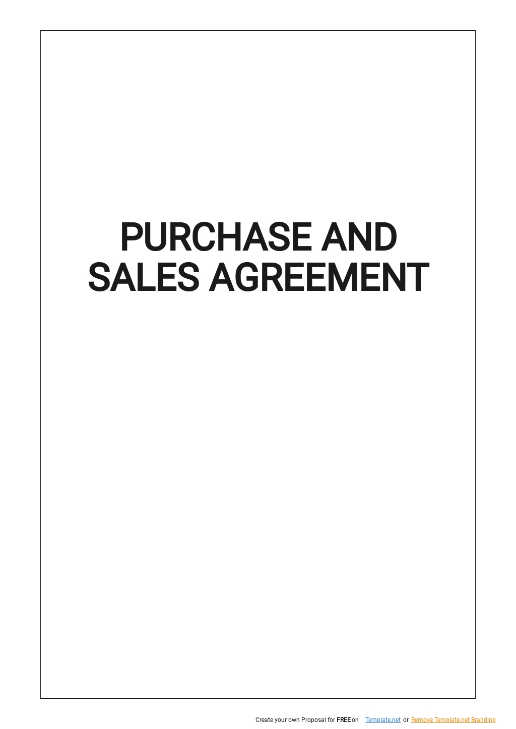 Free Free Simple Purchase And Sale Agreement Template Google Docs