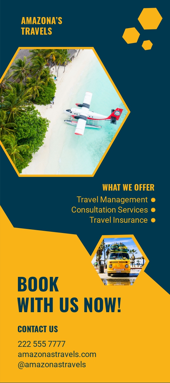 Travel Company Rack Card Template in Word | Template.net