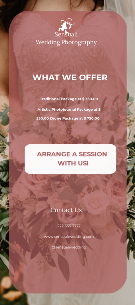 Free Wedding Photography Rack Card Template