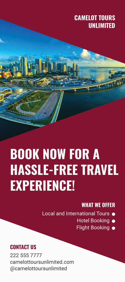 Free Modern Travel Rack Card Template - Download in Word | Template.net