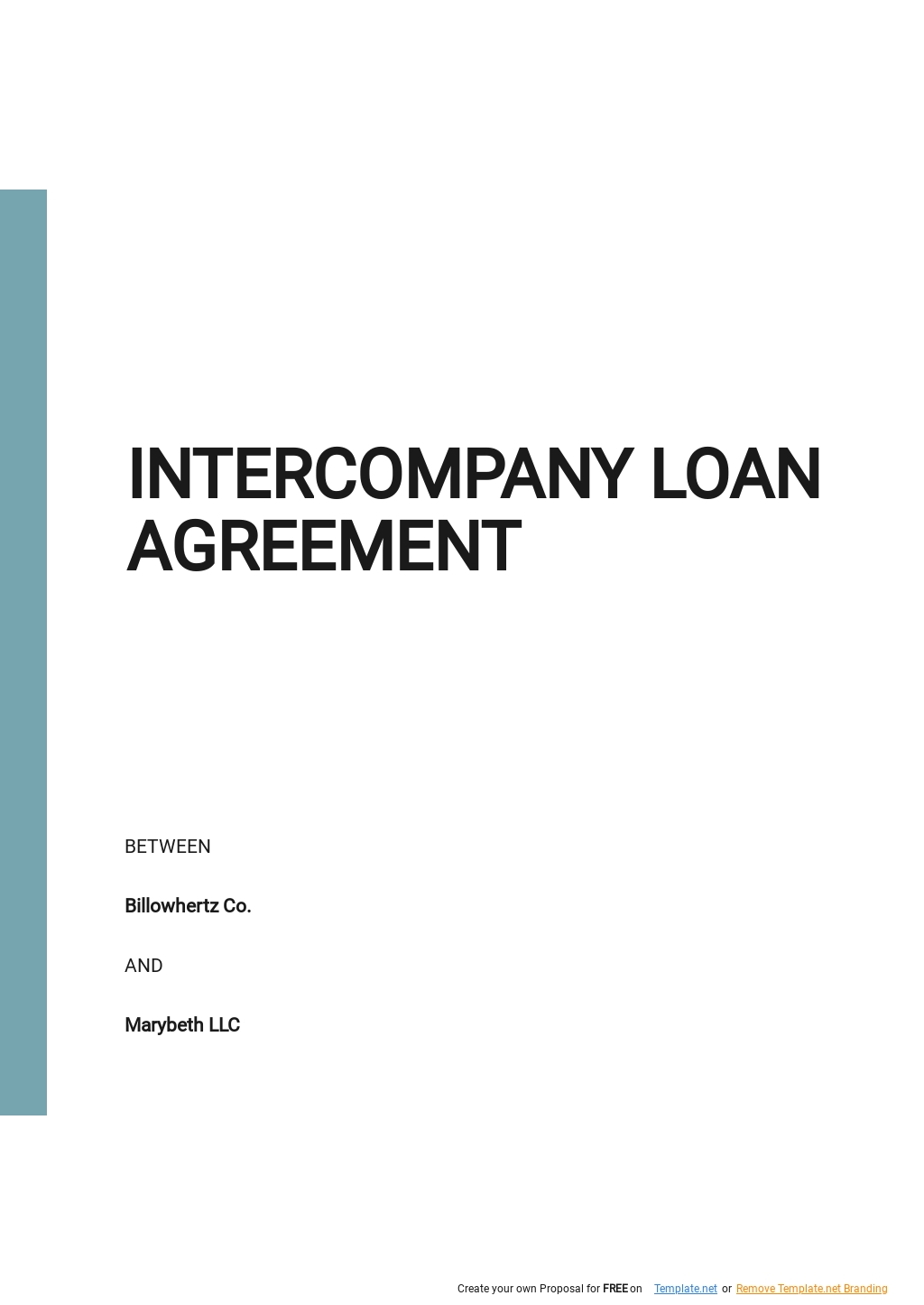 Simple Intercompany Loan Agreement Template Printable Word Searches