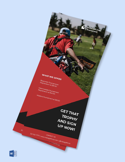 Free Golf Resort Rack Card Template - Download in Word, PDF ...