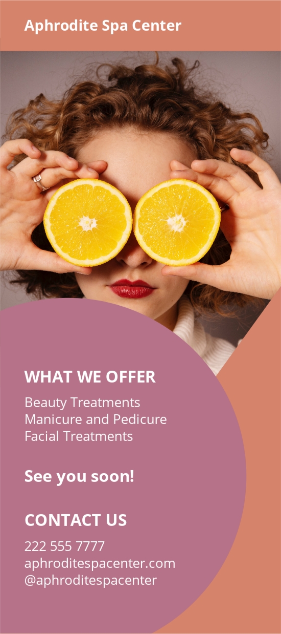 Beauty Spa & Wellness Rack Card Template [Free JPG] - Word | Template.net