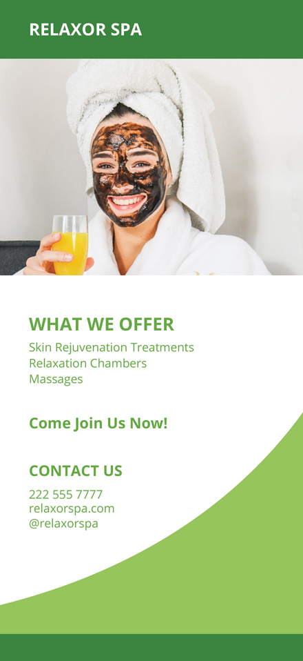 Free Simple Spa Rack Card Template - Google Docs, Illustrator, Word ...