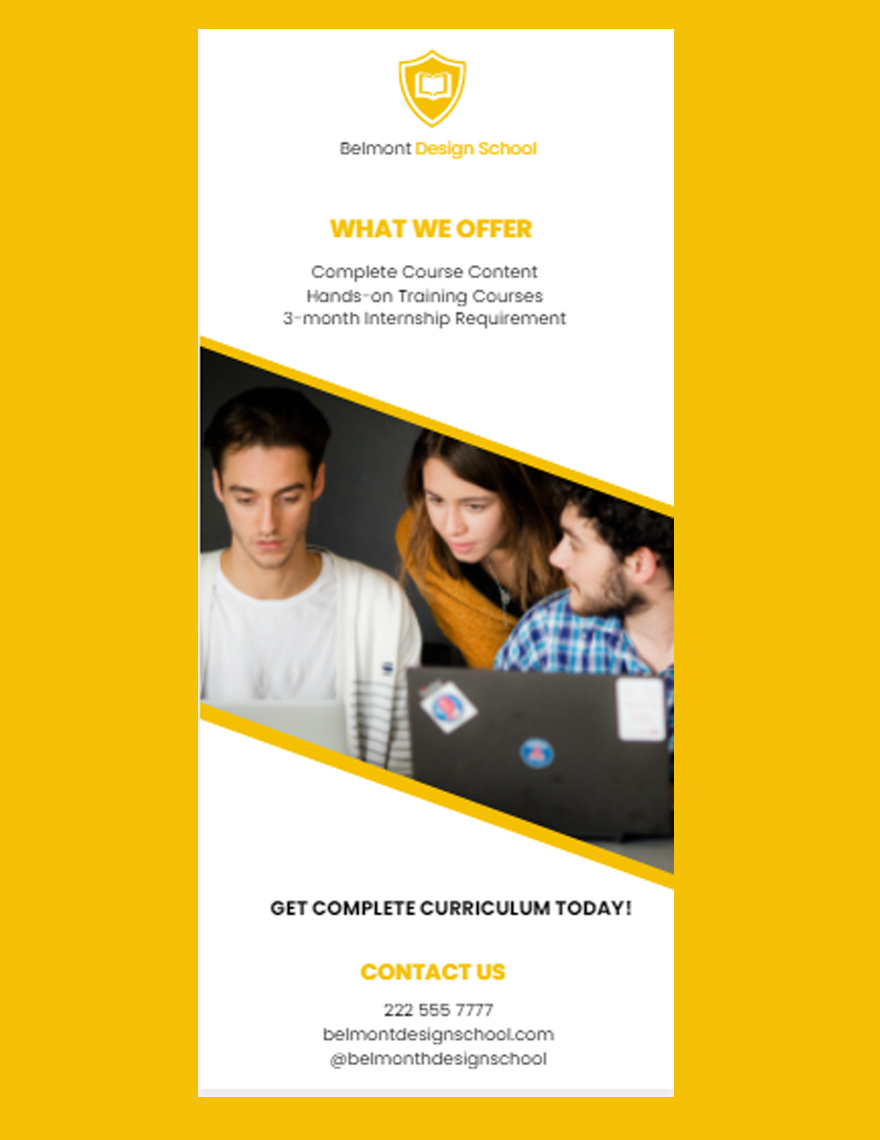 Education & Training Rack Card Template - Google Docs, Word, Apple ...