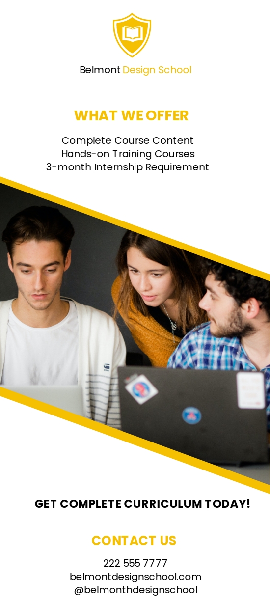 Free Modern University Rack Card Template