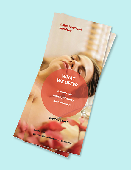 Free Simple Spa Rack Card Template - Google Docs, Illustrator, Word ...