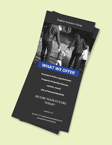 Free Modern Insurance Rack Card Template - Google Docs, Illustrator ...