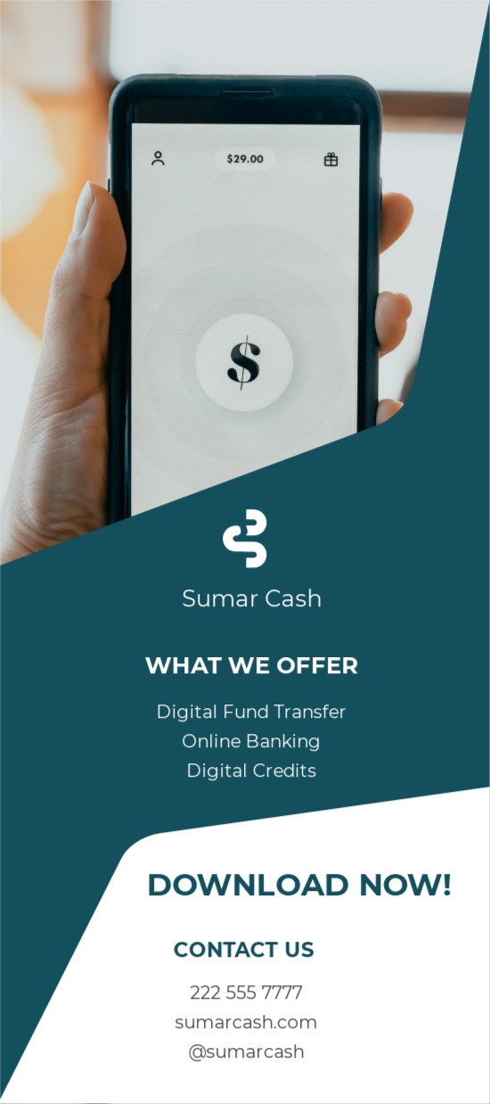 Mobile App Advertising Rack Card Template