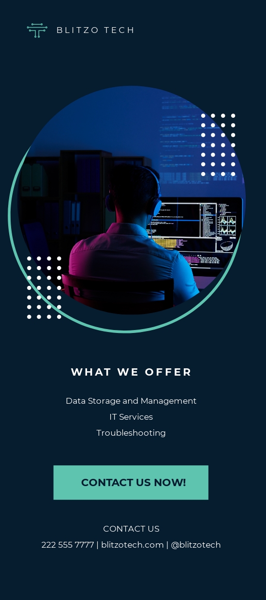 Technology Solutions Rack Card Template - Word, PDF | Template.net