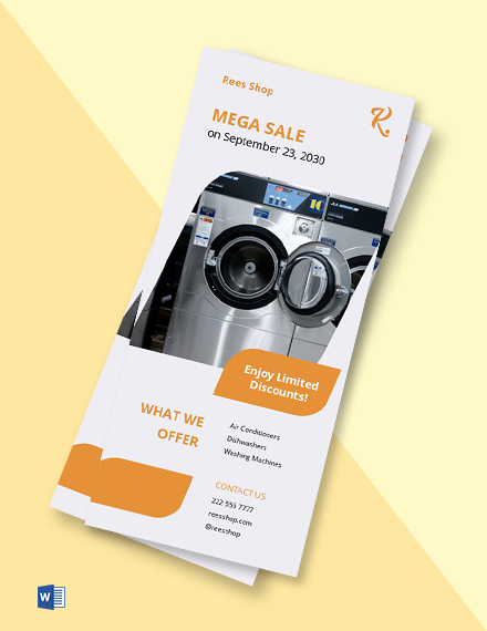 Offer Sale Rack Card Template - Google Docs, Word, Publisher | Template.net