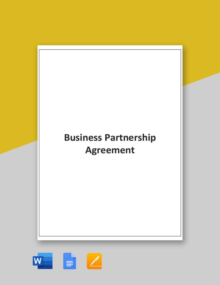 Business Partnership Agreement Template - Google Docs, Word, Apple ...