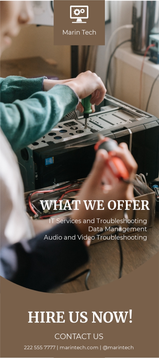 Technology Solutions Rack Card Template - Word, PDF | Template.net