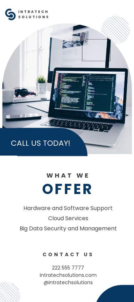 Technology Solutions Rack Card Template - Download in Word, Google Docs ...