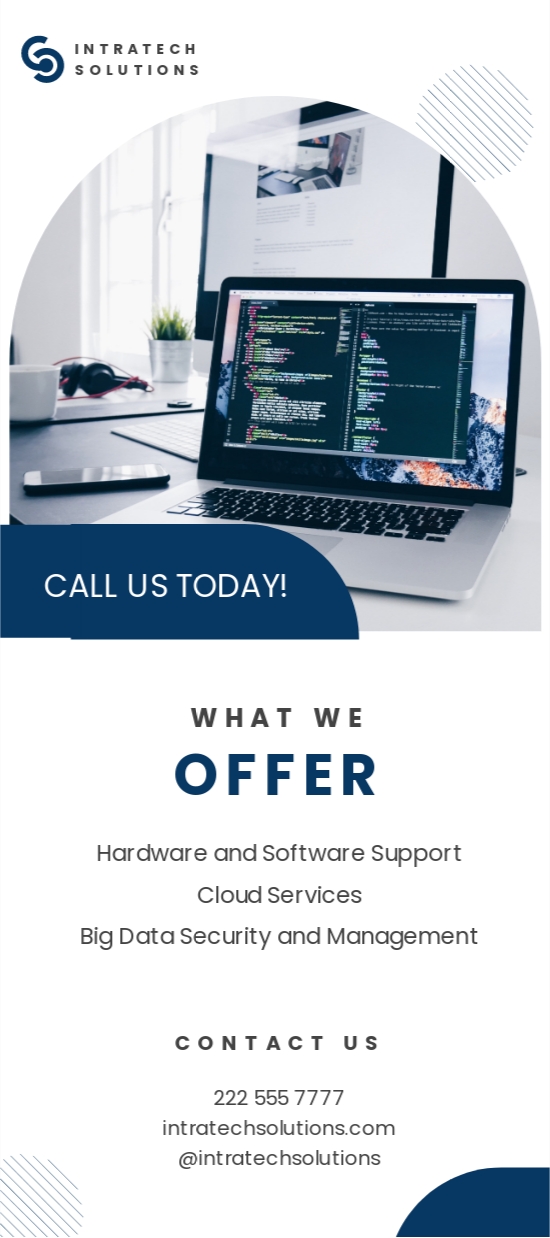 Technology Solutions Rack Card Template - Word, PDF | Template.net