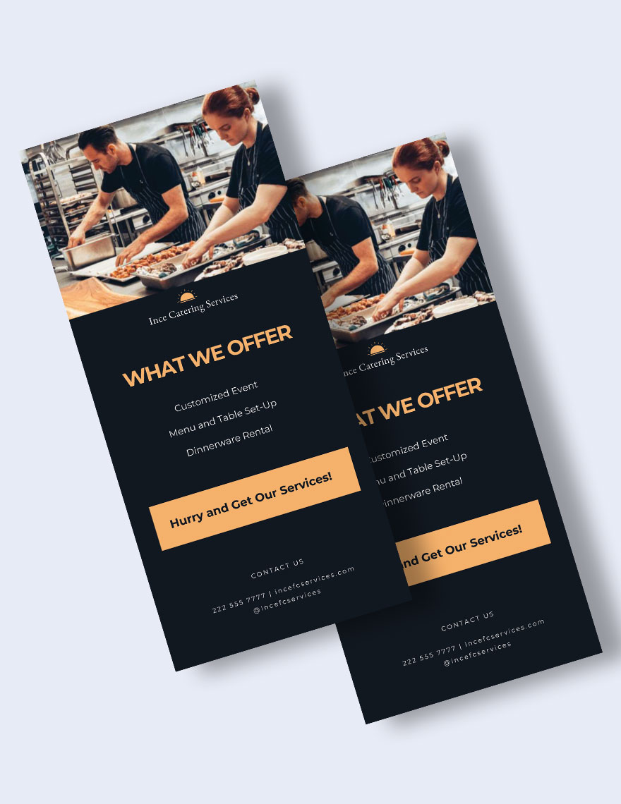 Free Modern Catering Rack Card Template - Download in Word | Template.net