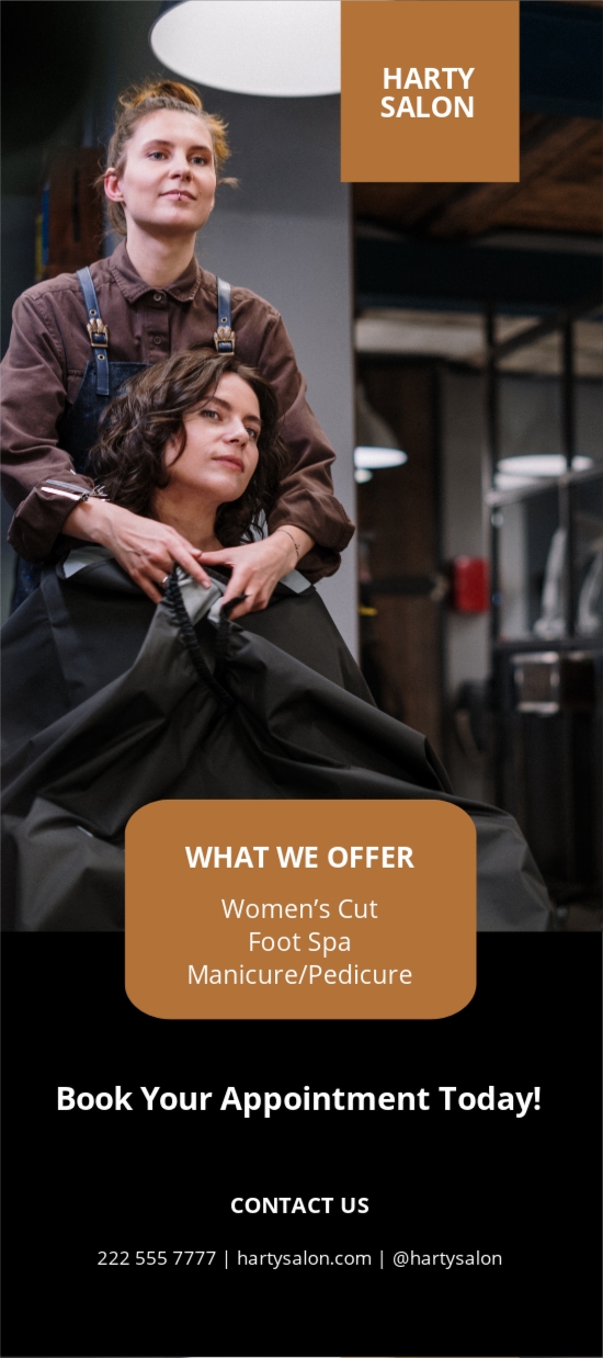 Salon Service Menu Rack Card Template - Google Docs, Word, Publisher ...