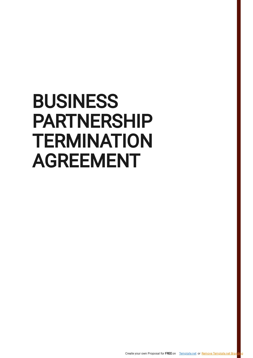 Business Partnership Dissolution Agreement Template - Google Docs, Word ...