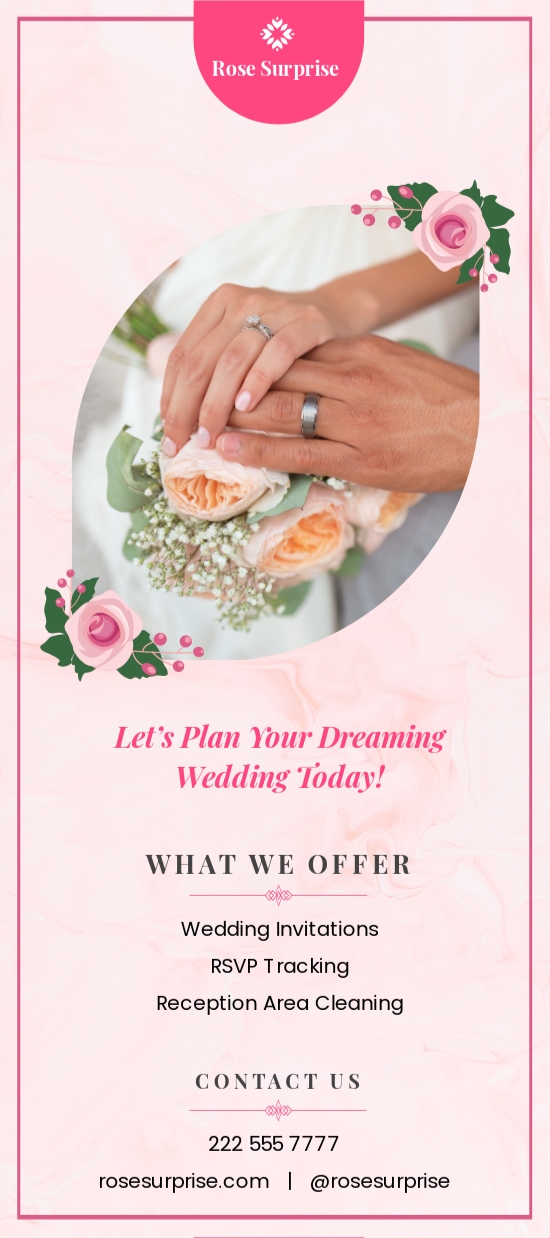 Free Elegant Wedding Rack Card Template - Google Docs, Word, Publisher ...