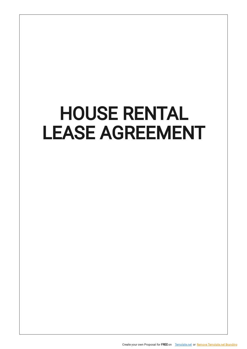House Rental Lease Agreement Template Google Docs Word Apple Pages 