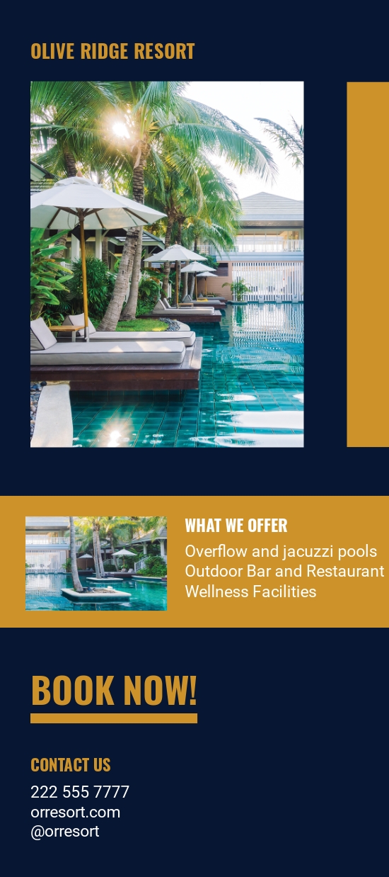 Free Luxury Resort Rack Card Template - Word | Template.net